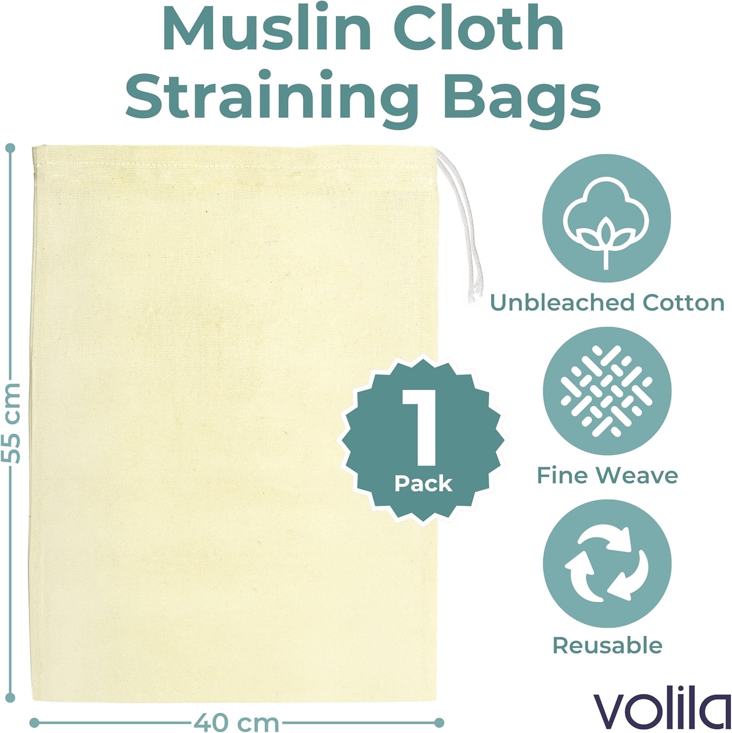 Muslin Cloths Cheese Cloths for Straining, Reusable Organic Muslin Clo ...